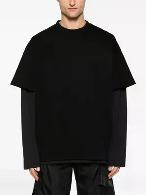 JIL SANDER Layered Cotton T-shirt - Black