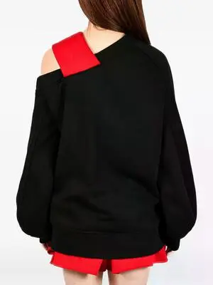 IOANA CIOLACU Sweatshirt With One-shoulder And Balloon Sleeves - Black