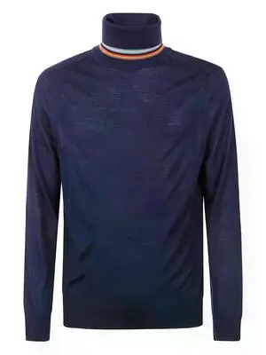 Paul Smith Stripe Turtleneck Jumper - Blue