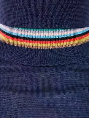 Paul Smith Stripe Turtleneck Jumper - Blue
