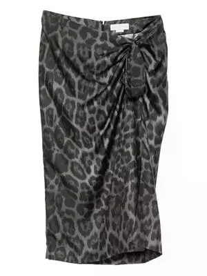 Stella McCartney Leopard Print Asymmetric Skirt - Grey