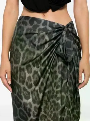 Stella McCartney Leopard Print Asymmetric Skirt - Grey