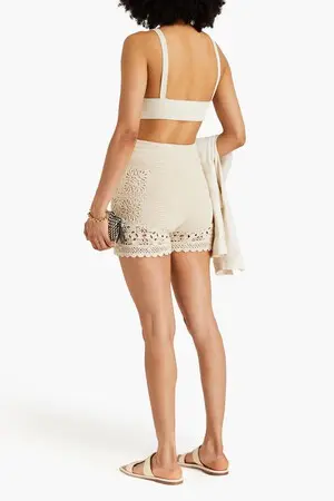 Zimmermann Crocheted Cotton Shorts