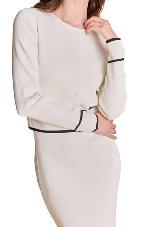Endless Rose Contrast Stripe Fine Knit Cardigan
