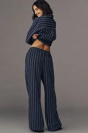 Maeve Brooklin Tie-front Printed Pull-on Pants