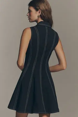 Greylin Sydney Cotton-linen Sleeveless Mini Dress