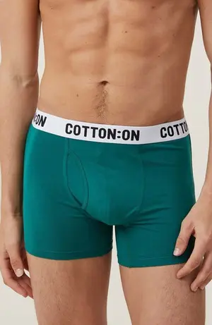 COTTON ON Organic Cotton Trunks - Emerald White Black