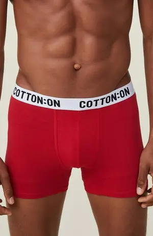 COTTON ON Organic Cotton Trunks - Tomato Red White Black
