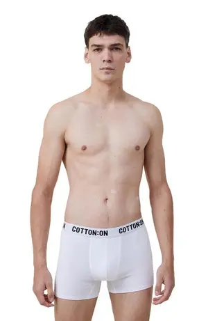 COTTON ON Organic Cotton Trunks - White White Black