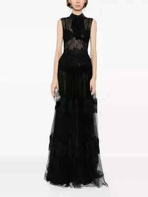 SAIID KOBEISY Lace Sleeveless Dress - Black