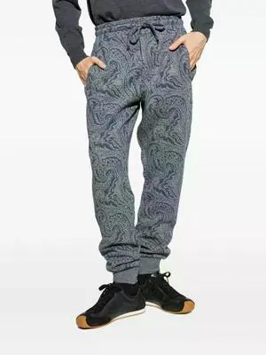 Etro Paisley-print Drawstring Track Pants - Blue