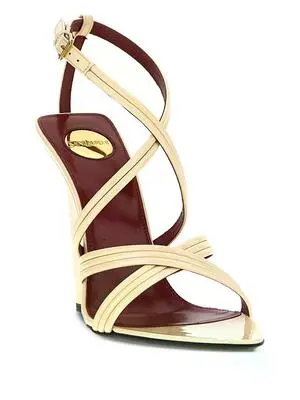 Saint Laurent 110mm Leather Cross-strap Wedge Sandals