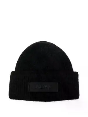 Jacquemus Gros Grain Beanie Hat - Black
