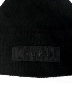 Jacquemus Gros Grain Beanie Hat - Black