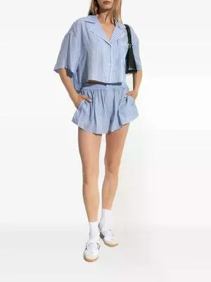 Alexander Wang Striped Elastic-waist Shorts