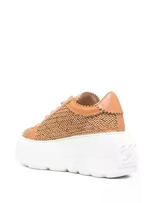 Casadei Nexus Hanoi Woven Platform Sneakers - Brown