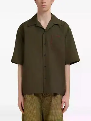 Marni Logo-embroidered Short-sleeve Shirt - Green