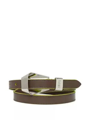 Kenzo Ribbon Metallic-buckle Leather Belt - Brown