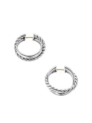 David Yurman Sterling Cable Hoop Earrings