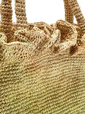 LOEFFLER RANDALL Cyrus Ruffled-straw Tote - Neutrals