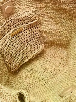 LOEFFLER RANDALL Cyrus Ruffled-straw Tote - Neutrals