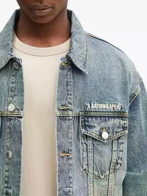 A BATHING APE Logo-embroidered Denim Jacket