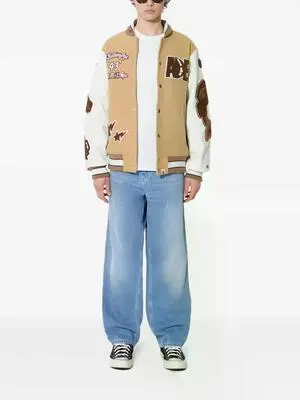 A BATHING APE Appliqué-detail Varsity Jacket