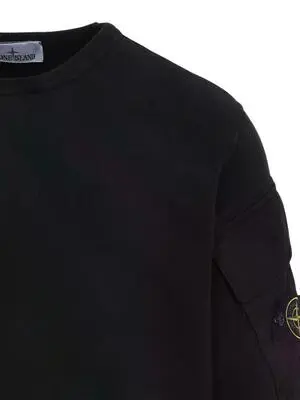 Stone Island Pocket-detail Crew Neck Sweatshirt - Black