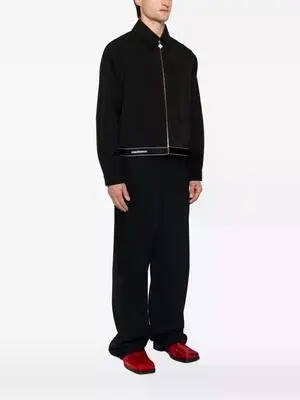 Casablanca Wool Zip-up Jacket With Logo Detail