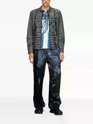 DIESEL® L-evert-a Logo-print Leather Jacket