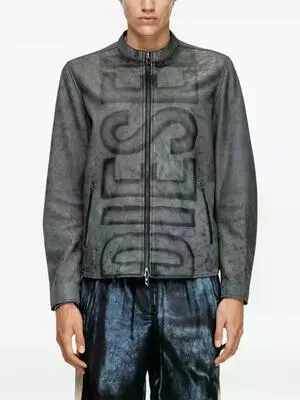 DIESEL® L-evert-a Logo-print Leather Jacket