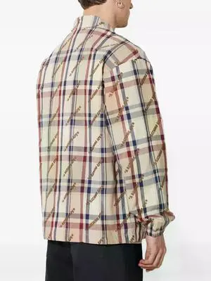 A BATHING APE Plaid Jacket With Logo Plaque