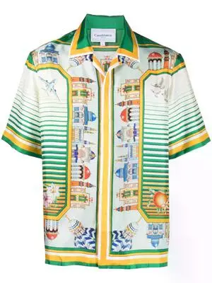 Casablanca Graphic-print Silk Shirt - White