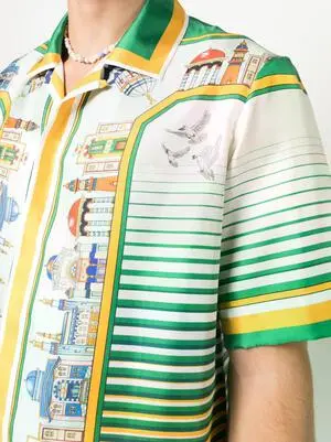 Casablanca Graphic-print Silk Shirt - White