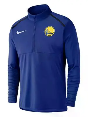 Nike Nba Golden State Warriors Quarter-zip Sweatshirt - Blue