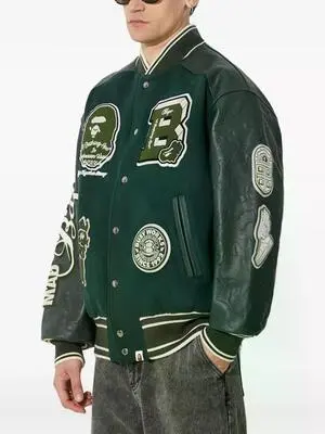 A BATHING APE Panelled Varsity Jacket