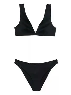 MC2 SAINT BARTH V-neck Clasp Bikini - Black