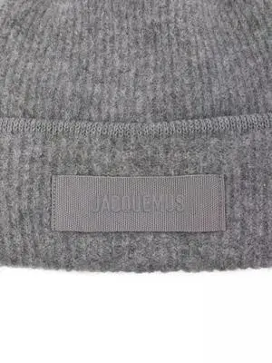 Jacquemus Le Bonnet Gros Grain Beanie Hat - Grey