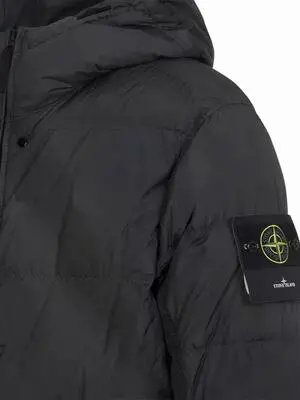 Stone Island Hooded Padded Coat - Black