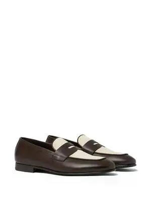 SCAROSSO Austin Leather Penny Loafers