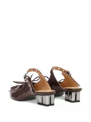 GANNI Eyelet-detail Mules - Brown