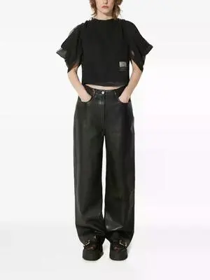 Undercover Puff-sleeve Sheer-panel Top