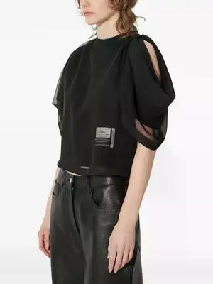 Undercover Puff-sleeve Sheer-panel Top