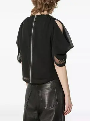 Undercover Puff-sleeve Sheer-panel Top