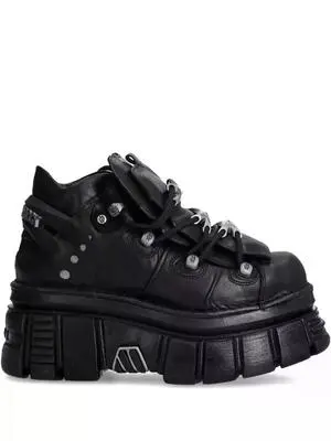 NEW ROCK Lace-up Platform Sneakers - Black