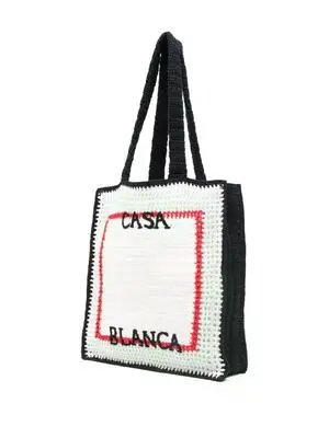 Casablanca Logo-embroidered Tote Bag - White