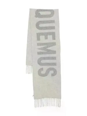 Jacquemus Logo Fringed Scarf - Grey