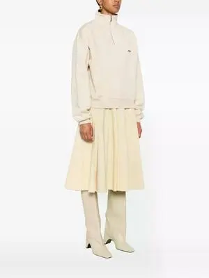 Jacquemus Grosgrain Zipped-rollneck Sweatshirt - Neutrals