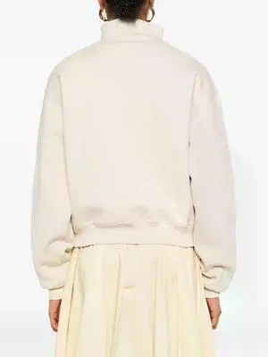 Jacquemus Grosgrain Zipped-rollneck Sweatshirt - Neutrals