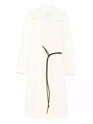 Sportmax Knotted-tie Fastening Coat - Neutrals